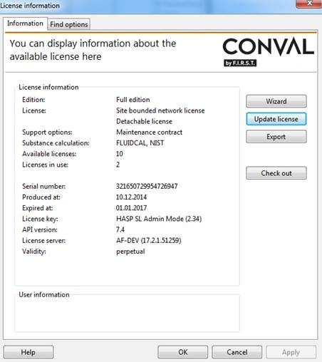 CONVAL LICENSING - SENTINEL KEYS